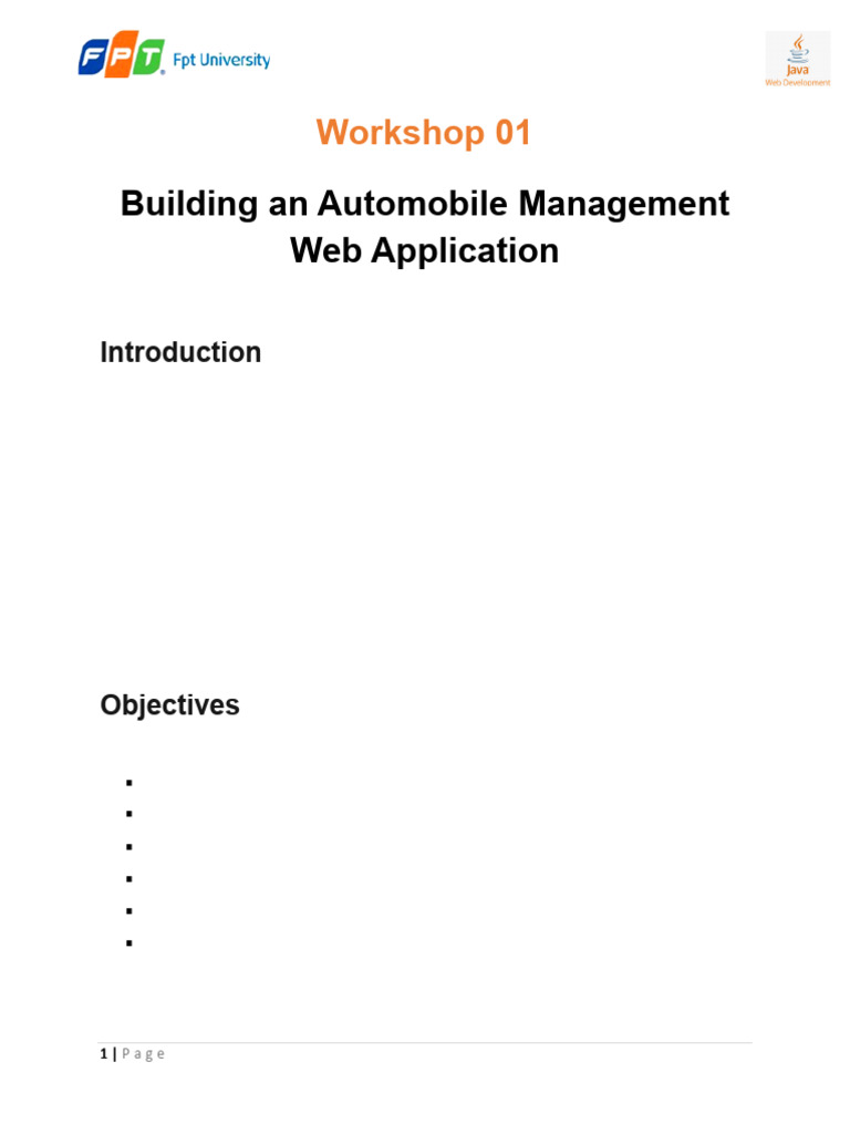 Workshop 01 AutomobileManagement | PDF