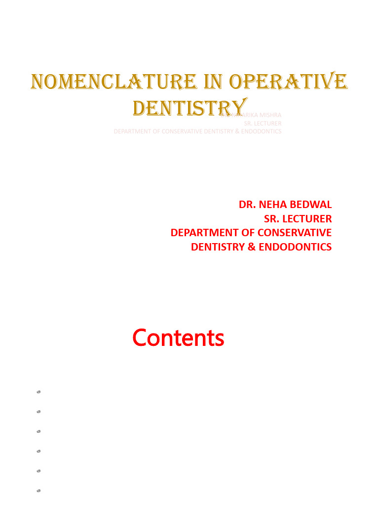 Nomenclature | PDF | Dental Anatomy | Human Tooth