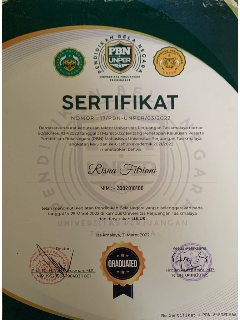 Sertifikat PBN | PDF