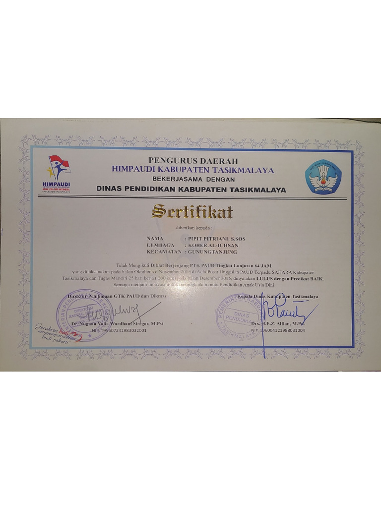 Diklat Berjenjang PTK PAUD Al-Ichsan | PDF | Komputer