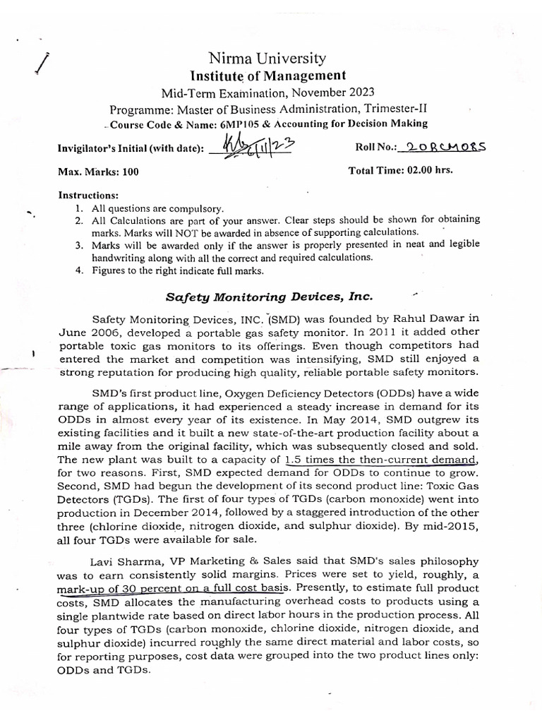 ADM Midterm Question Paper | PDF