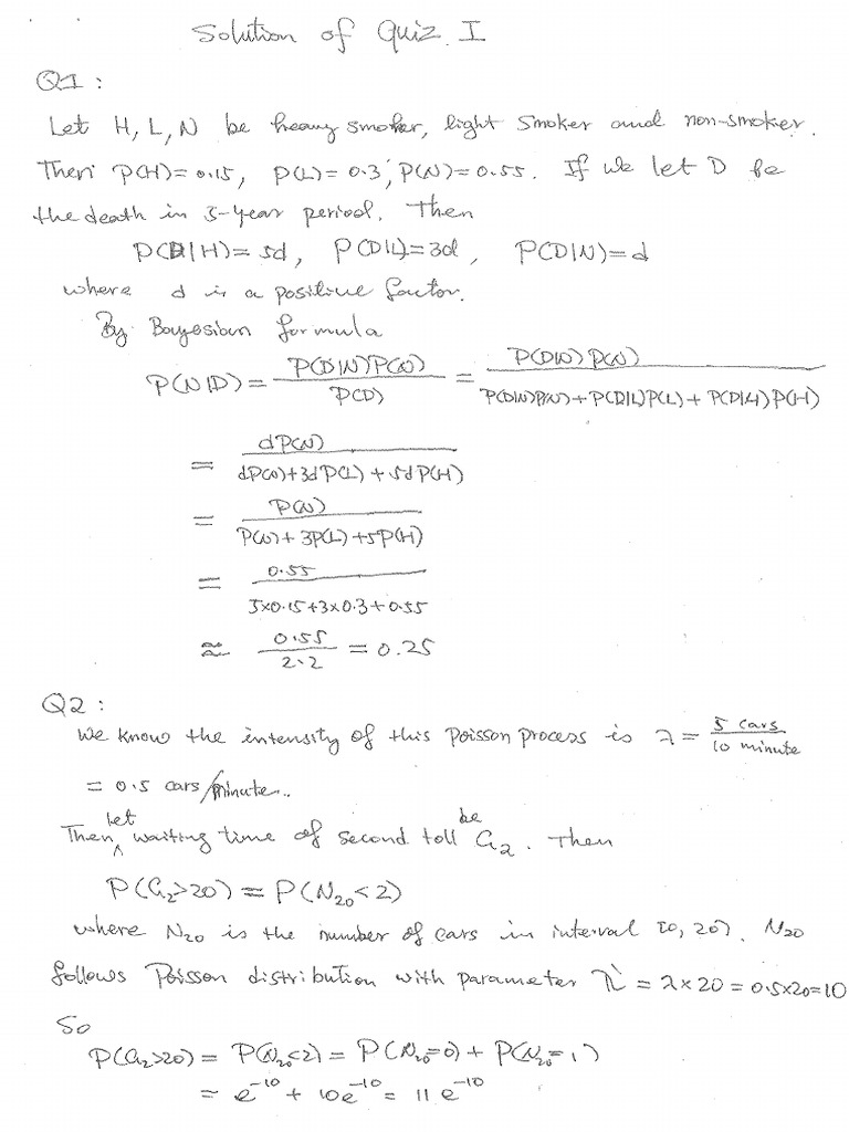 Solution Of Quiz 1 Pdf