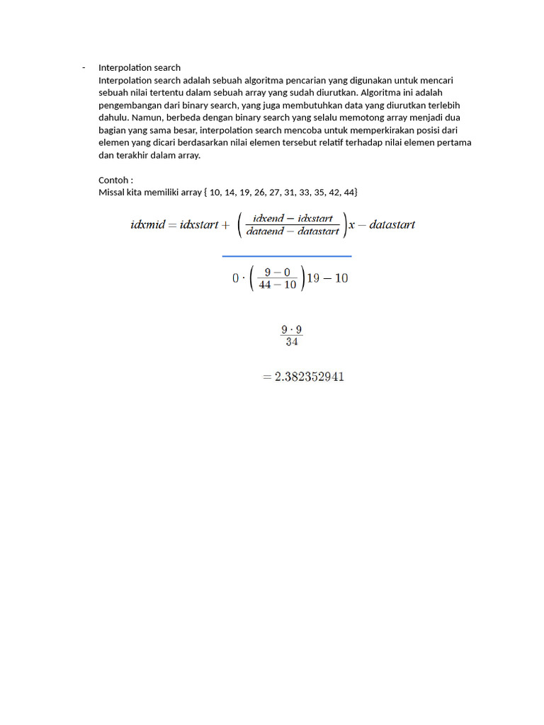Interpolation search | PDF