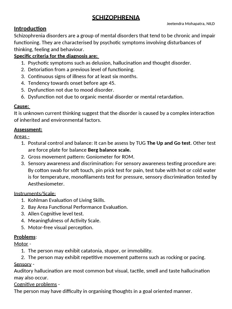 Schizophrenia | PDF | Mental Disorder | Hallucination