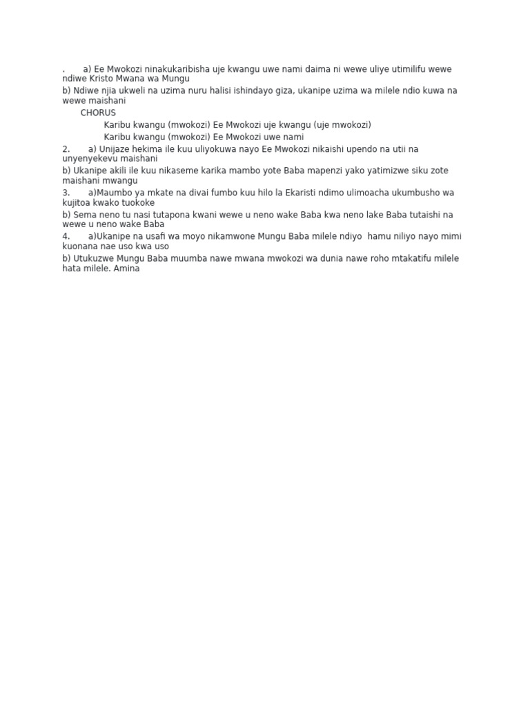 Ee Mwokozi | PDF