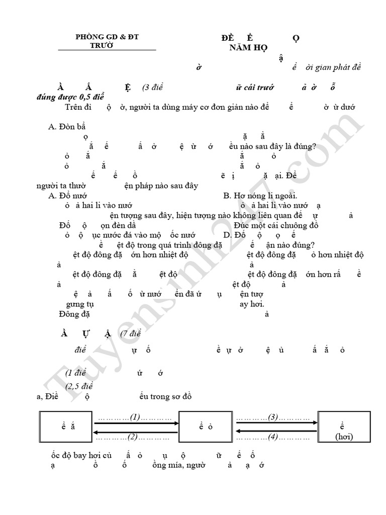Ma Tran Dap An de Ktra Hkii Vat Li 6 | PDF