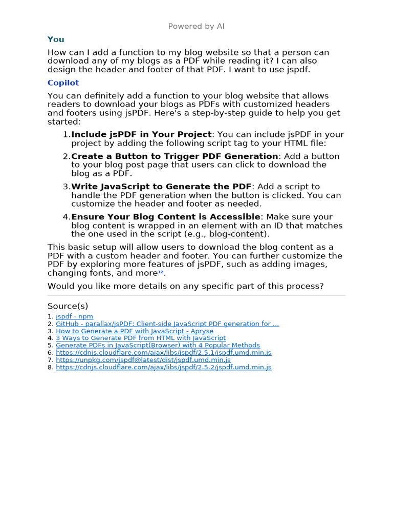How To Download A Post As PDF Using JSPDF | PDF | Career & Growth | Business