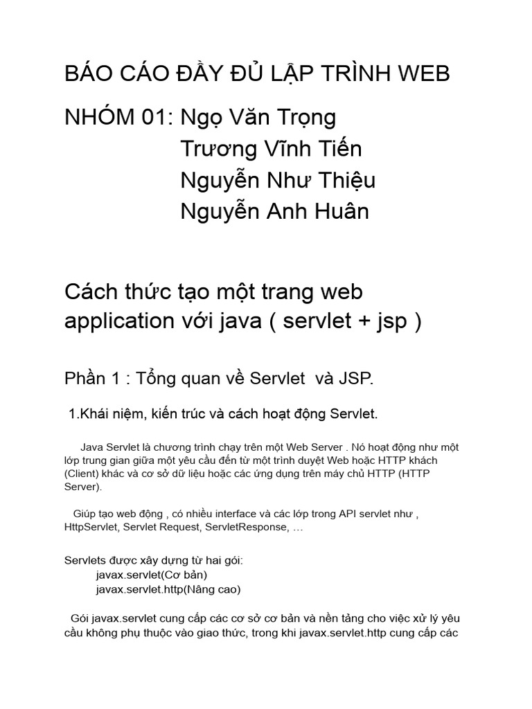 LTWEB - Servlet +JSP | PDF