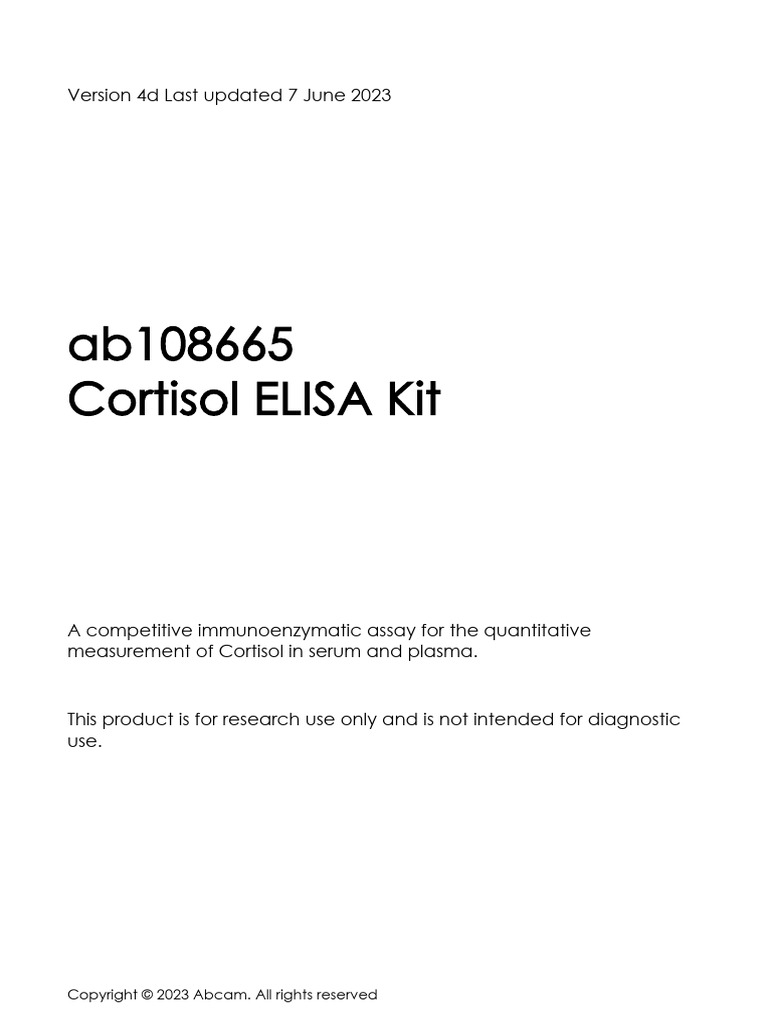 Cortisol-Elisa-Kit-protocol-book-v4d-ab108665 (Website) | PDF | Elisa