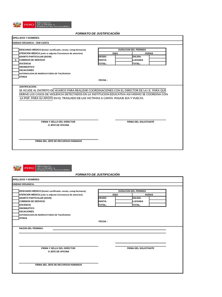 Papeletas de Justificacion de Salida | PDF | Cueva