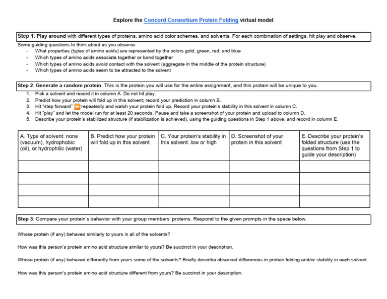 15 Virtual Lab Concord Consortium Protein Folding Created October 2020 ...