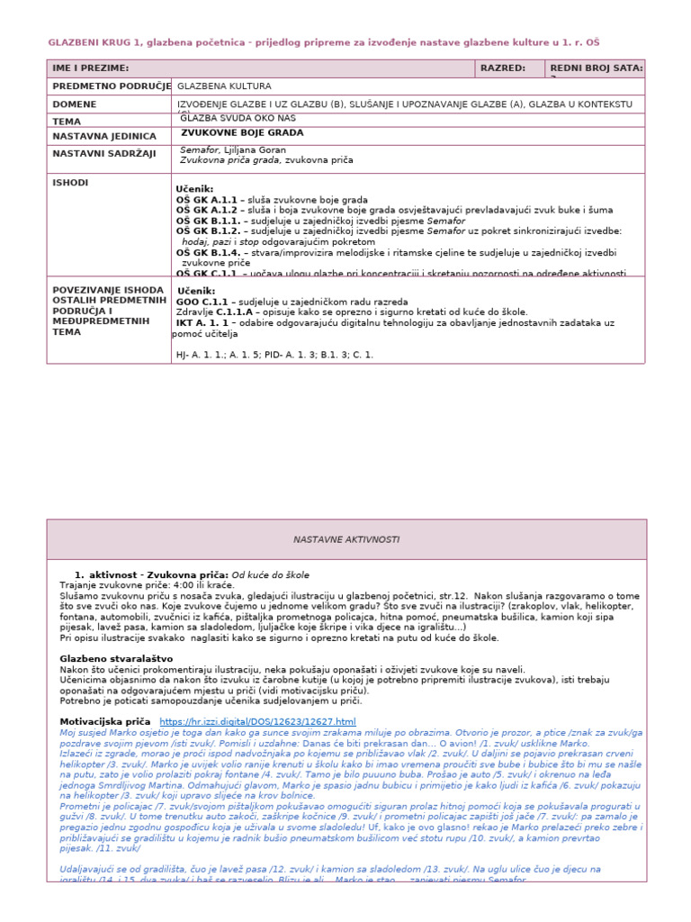 Sat, Priprema Zvukovne Boje Grada | PDF