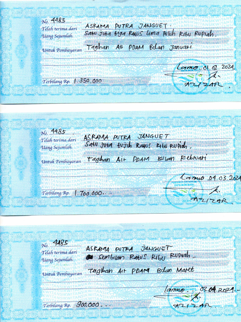 Struk PDAM Tahap I BUDI | PDF