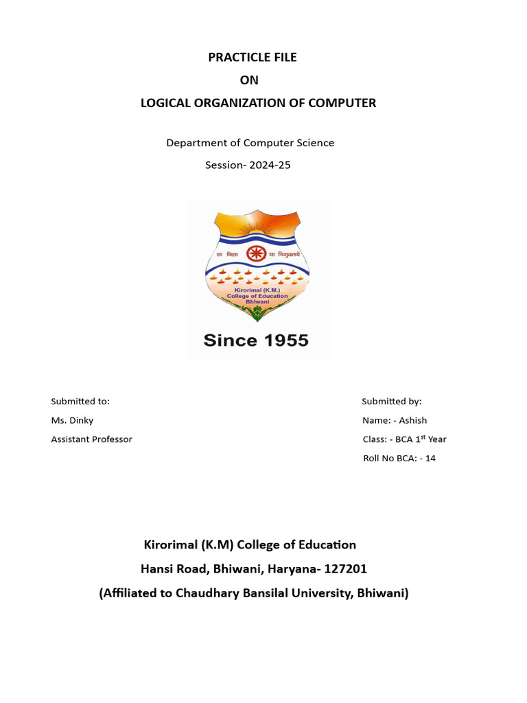 Practical Front Page Asish | PDF