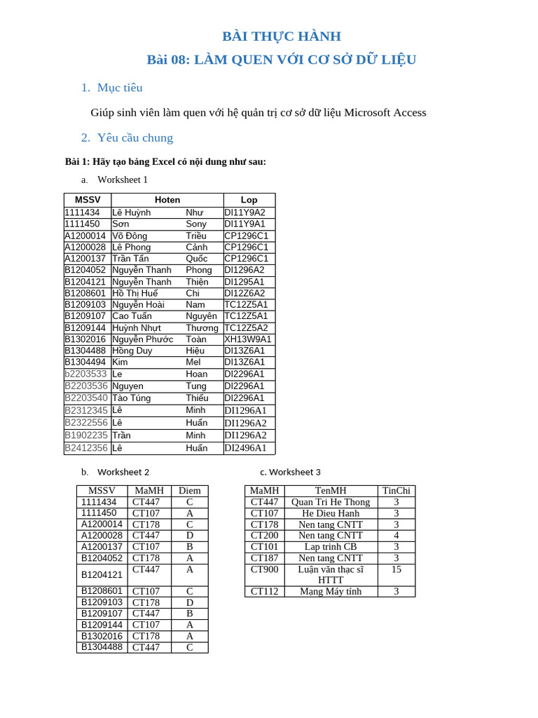 CT200TH - Lab08 - DataBase-Ver T10-2024 - K50 | PDF