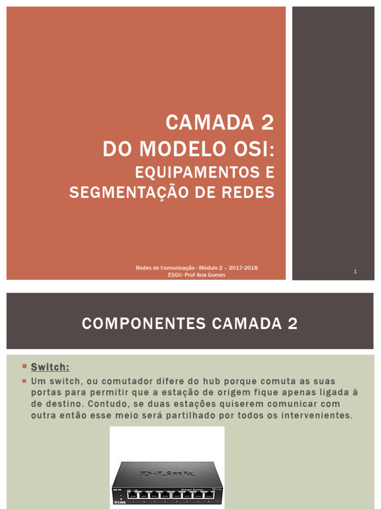 Camada 2 Do Modelo Osi: Equipamentos e Segmentação de Redes | PDF ...