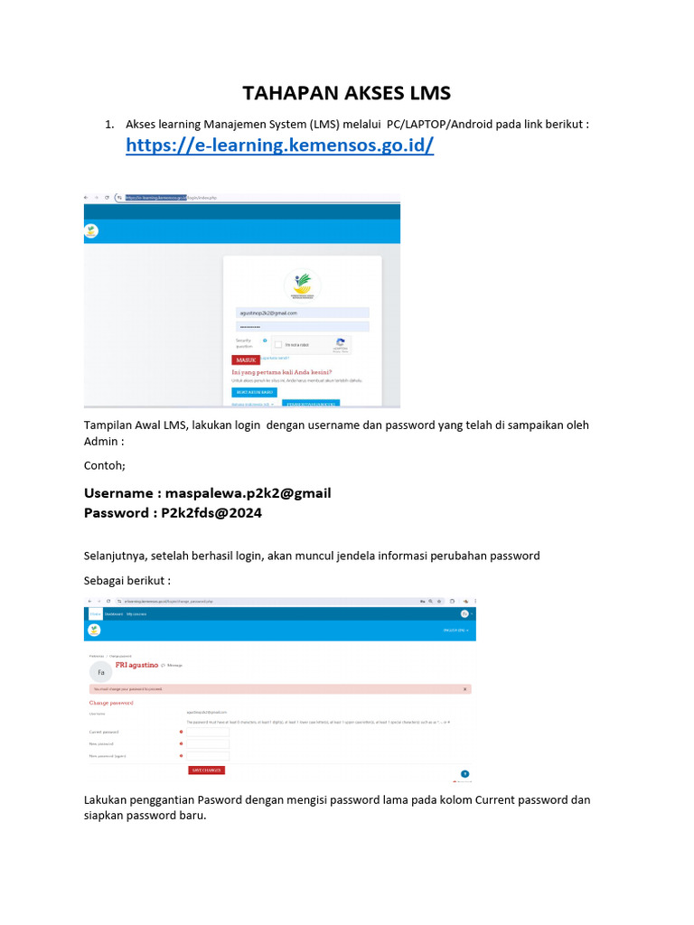 Langkah Akses Elearning | PDF