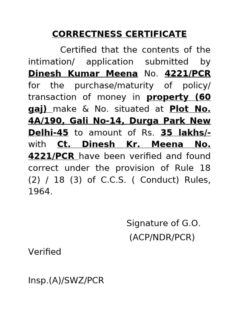 Correctness Certificate | PDF