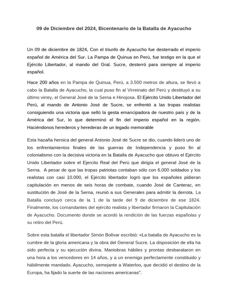 Eponimo 2024 Discurso | PDF | América del Sur | Conflictos