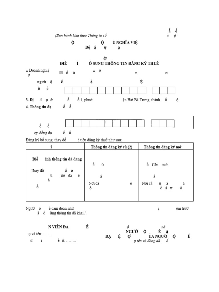 Mẫu Số 08-Mst - thay Đổi Cccd Giám Đốc | PDF