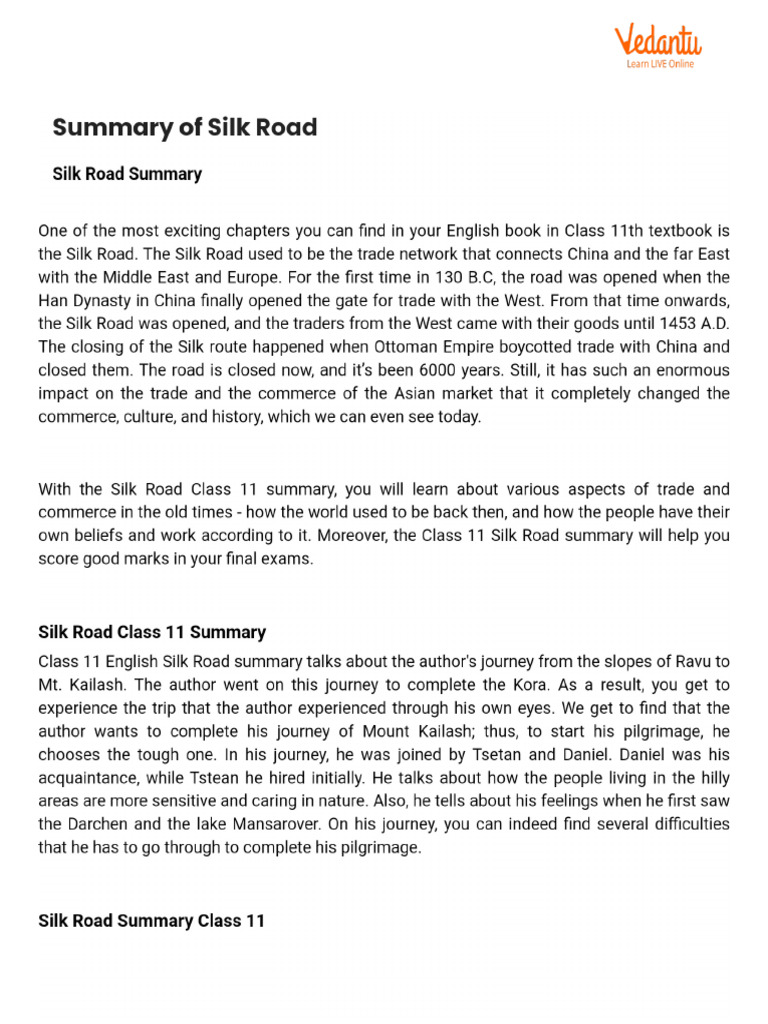 Summary of Silk Road | PDF