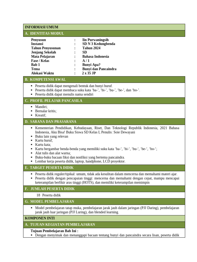 Modul Ajar Bind NEW | PDF | Karier & Perkembangan | Seni & Disiplin Bahasa