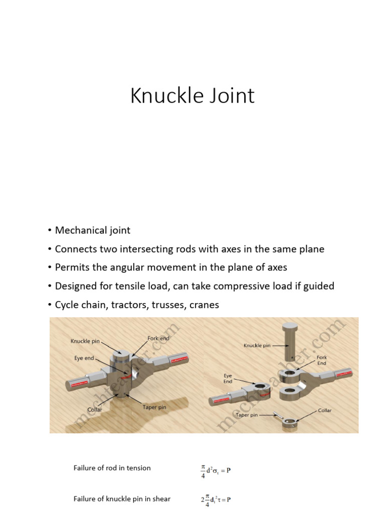 Knuckle Joint Design for Axial Force | PDF