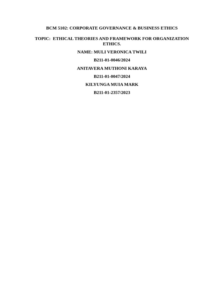 Ethical Theories and Framework | PDF | Utilitarianism | Rights