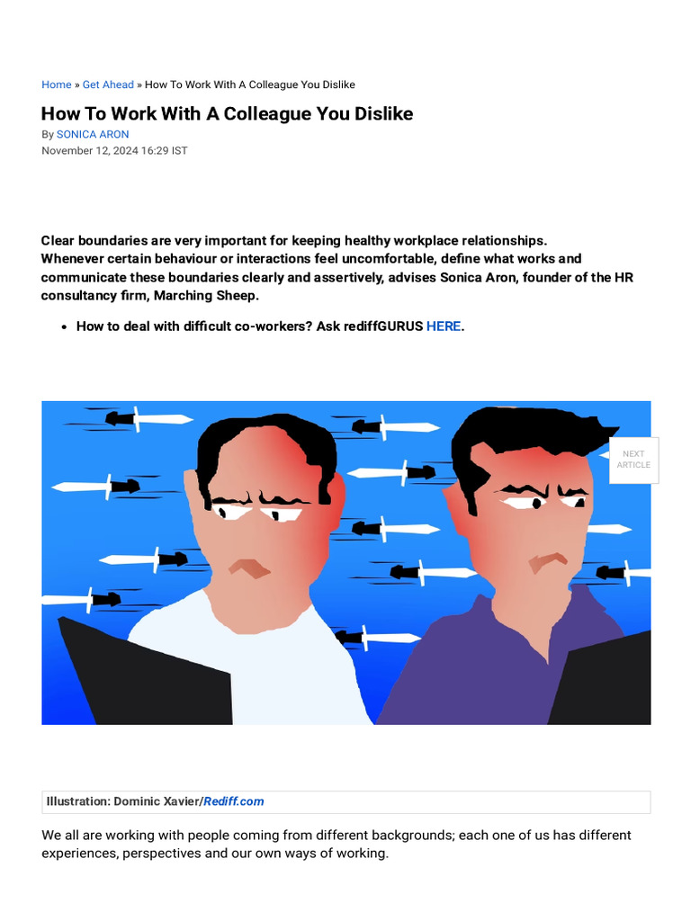 How To Work With A Colleague You Dislike | PDF | Empathy | Mediation