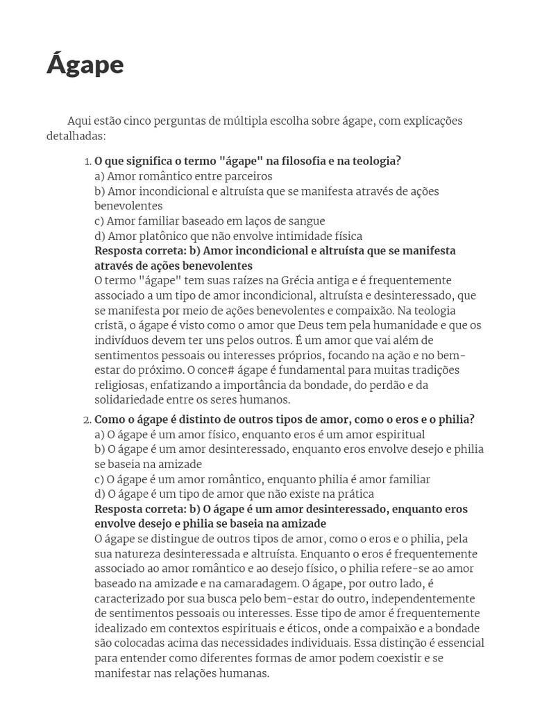 Ágape | PDF | Amor | Altruísmo