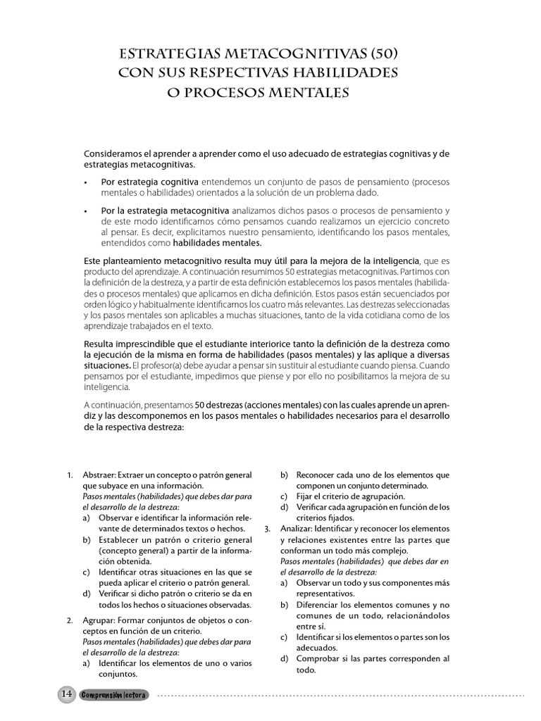 Detalle de Destrezas - Habilidades | PDF | Pensamiento | Aprendizaje