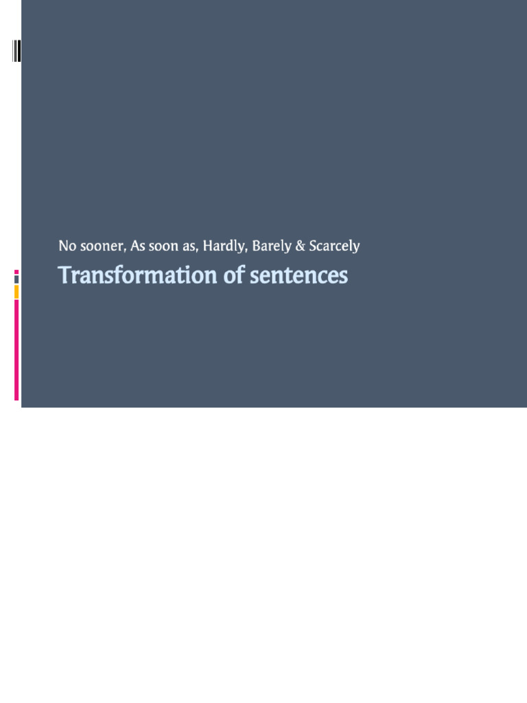 Transformation of Sentences 2 | PDF
