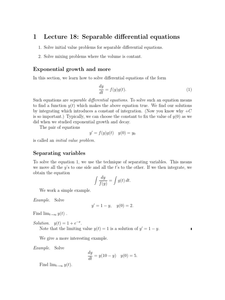 lec18 | PDF | Equations | Exponential Function