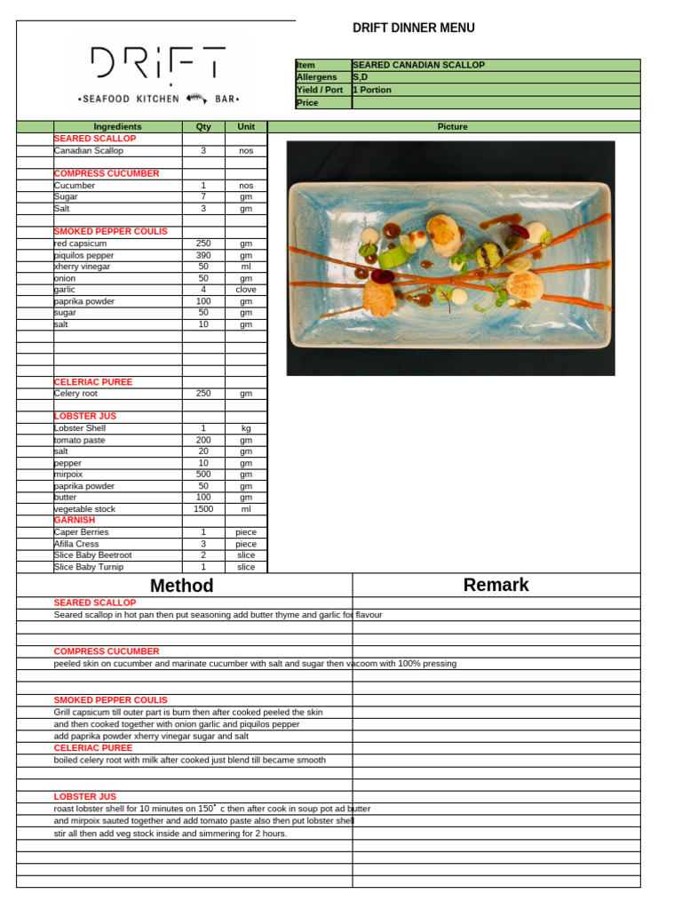 DRIFT New Menu Recipe 2022 | PDF | Meringue | Chocolate