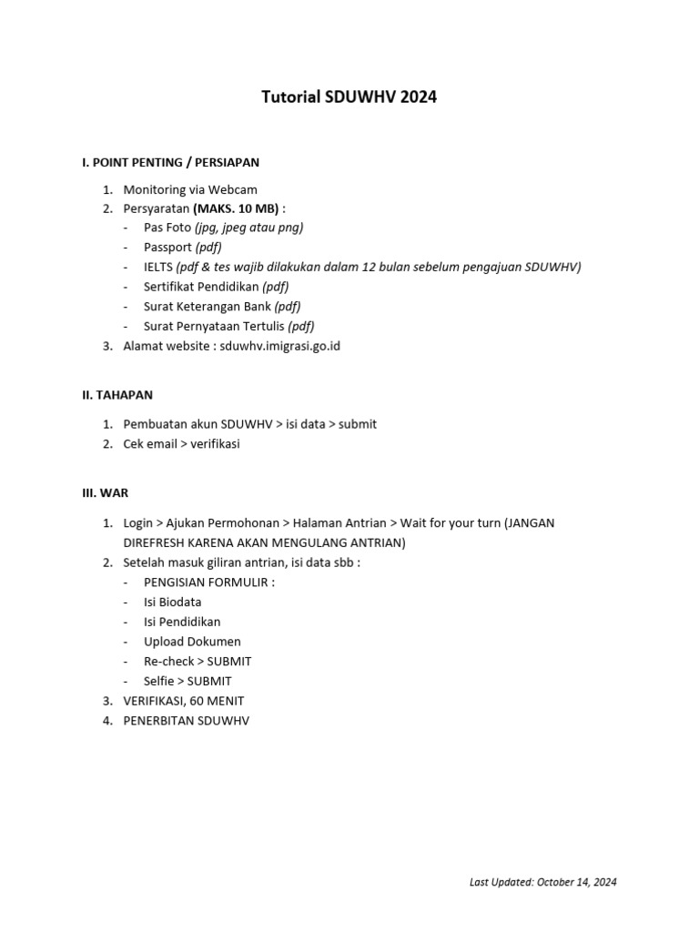 Tutorial Dan Template Sduwhv 2024 | PDF