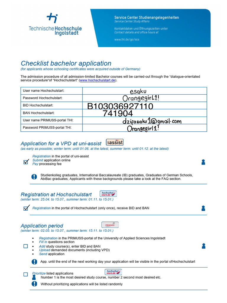 Checklist Bachelor Application | PDF | Career & Growth | Business