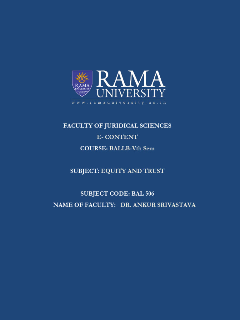 lecture-38 | PDF | English Trust Law | Trustee