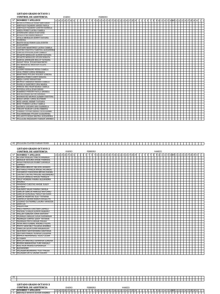 Listados Octavo | PDF