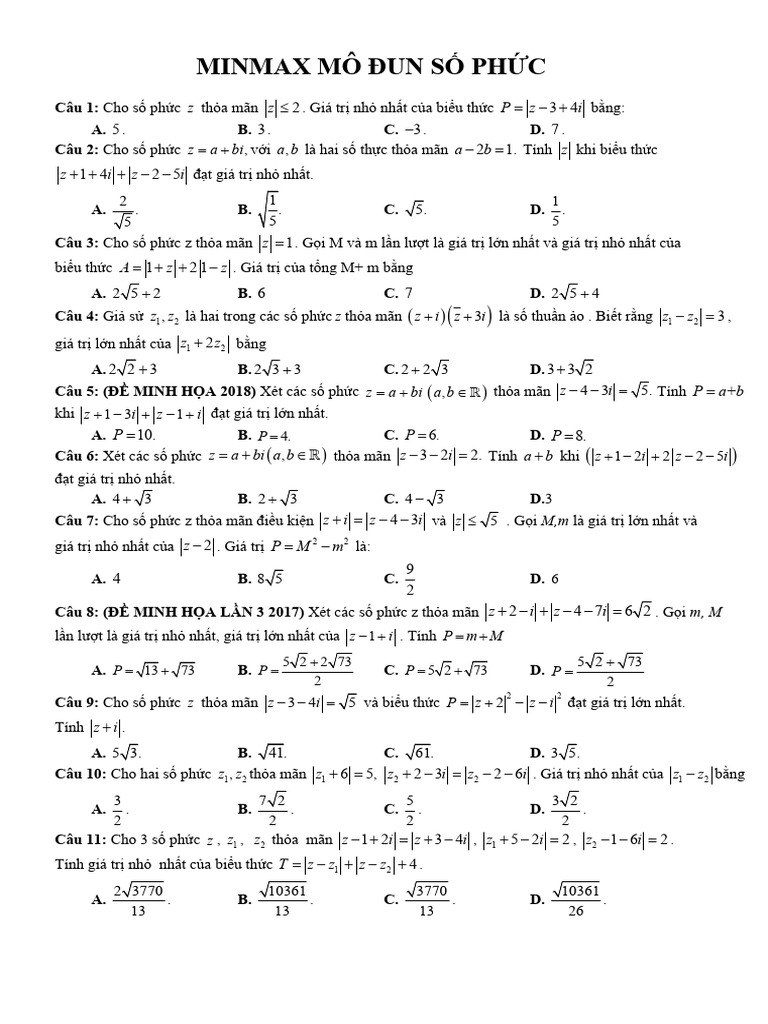 Minmax modun số phức | PDF