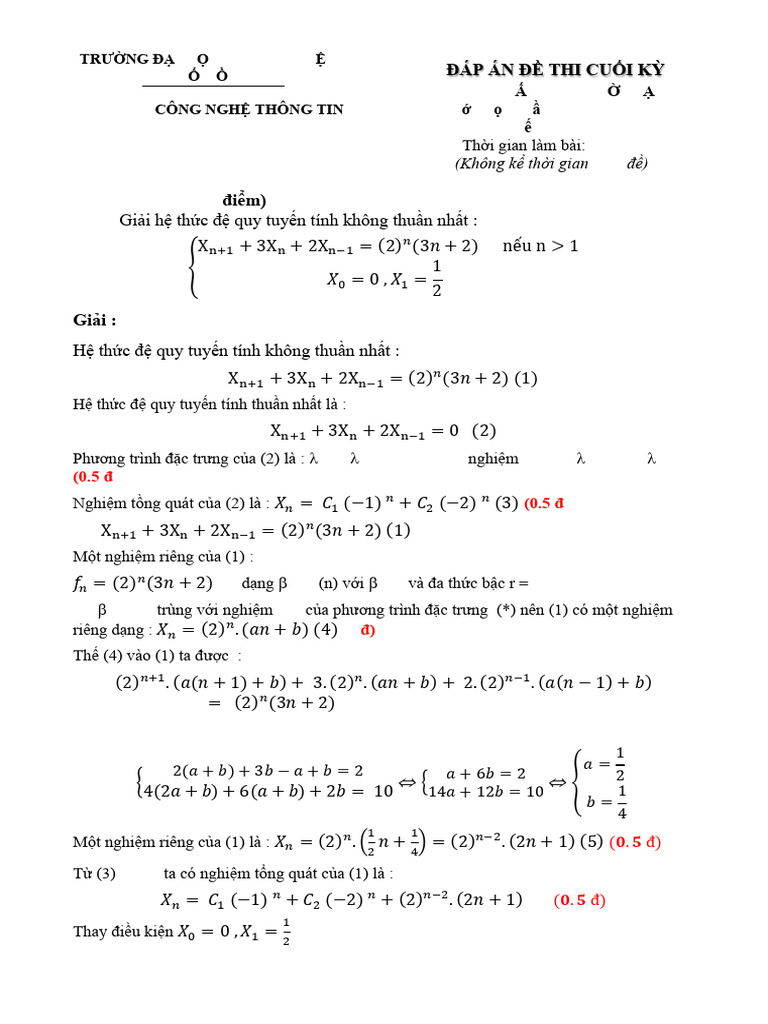 Dap An de Thi CK-CTRR-DHTH18TT - Final | PDF
