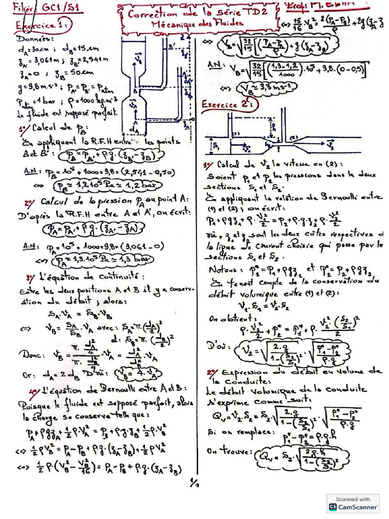 Corr - Td.mécanique - de - Fluide 2 | PDF