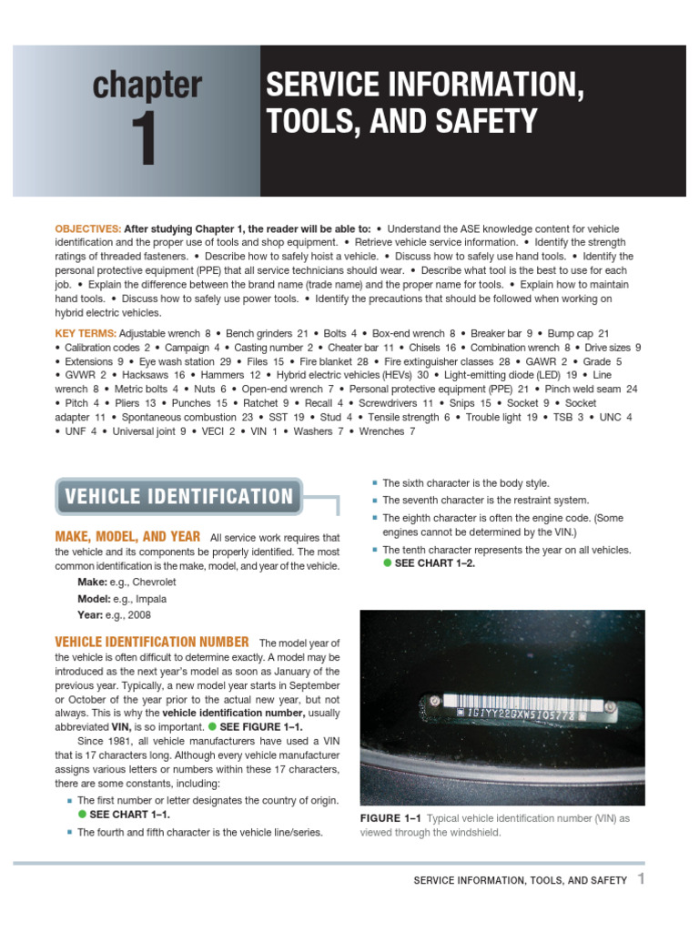 B2.1 Chapter 1 SERVICE INFORMATION, TOOLS, AND SAFETY | PDF | Screw ...