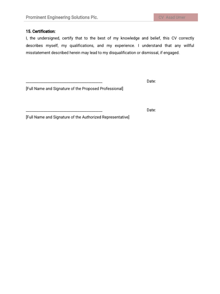 Declaration To Asad Umer | PDF