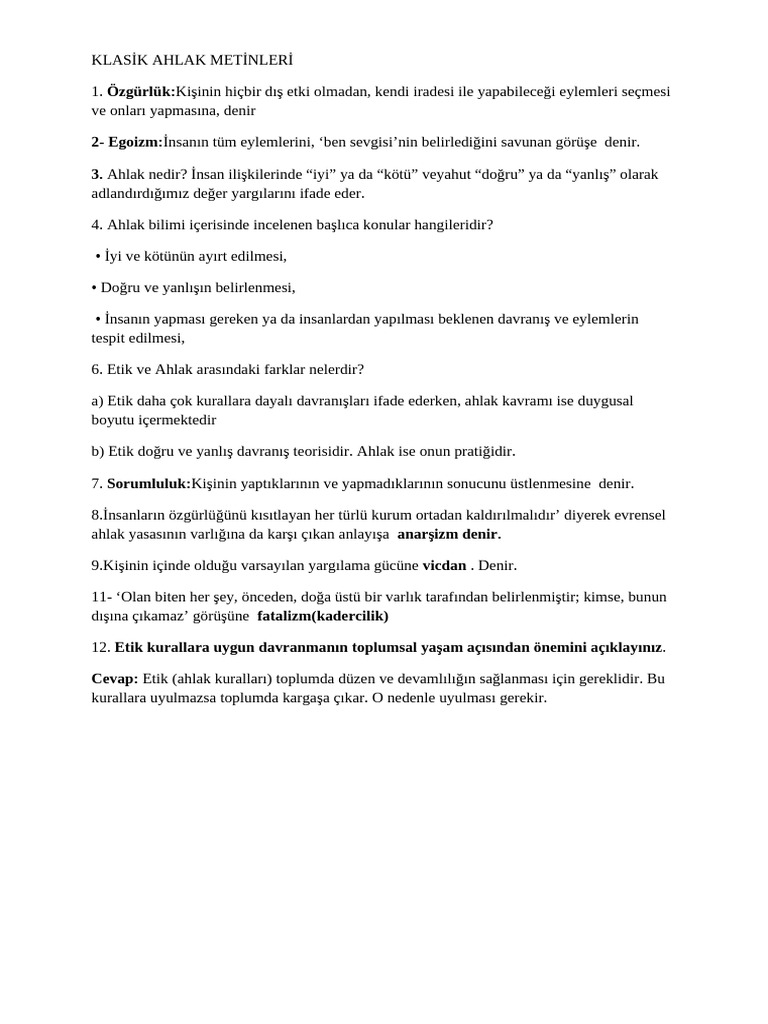 Ahlak Yazılı | PDF