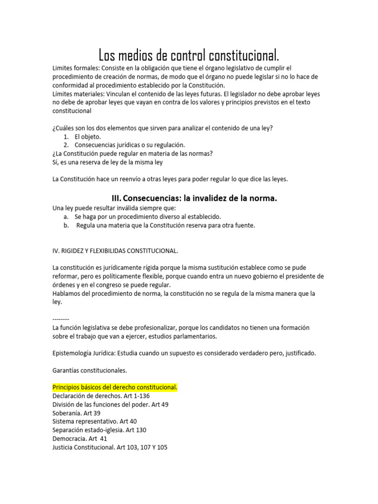 Control Constitucional: Límites y Garantías | PDF | Constitución | Estatuto