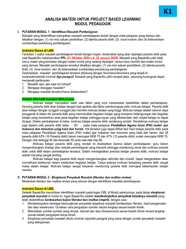 Modul PjBL untuk Pembelajaran SD | PDF | Karier & Perkembangan ...