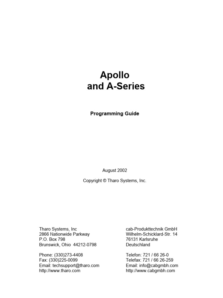 Apollo and A-Series 2002 | PDF | Printer (Computing) | Bit