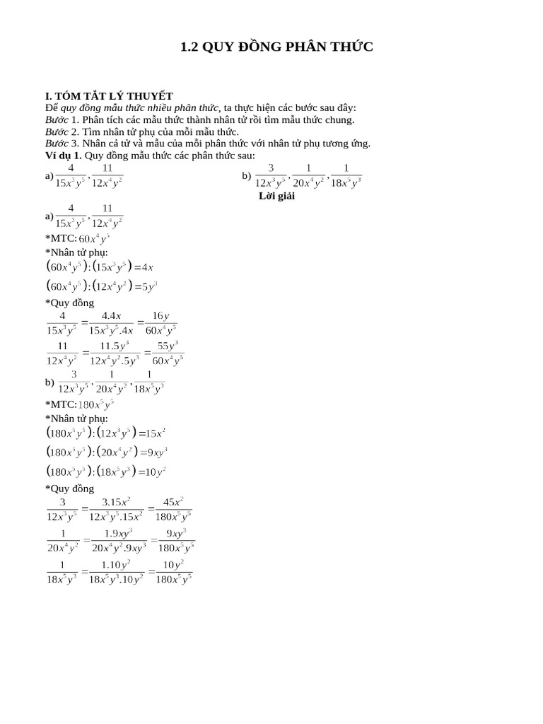 1.2 Quy Đ NG Phân TH C | PDF