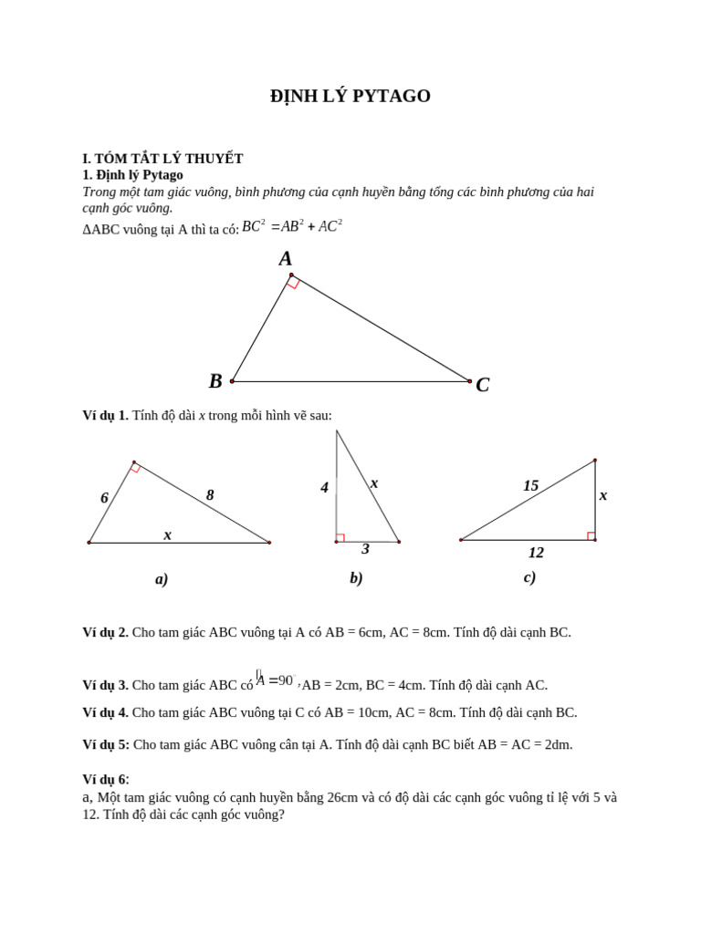 định lý pytago | PDF