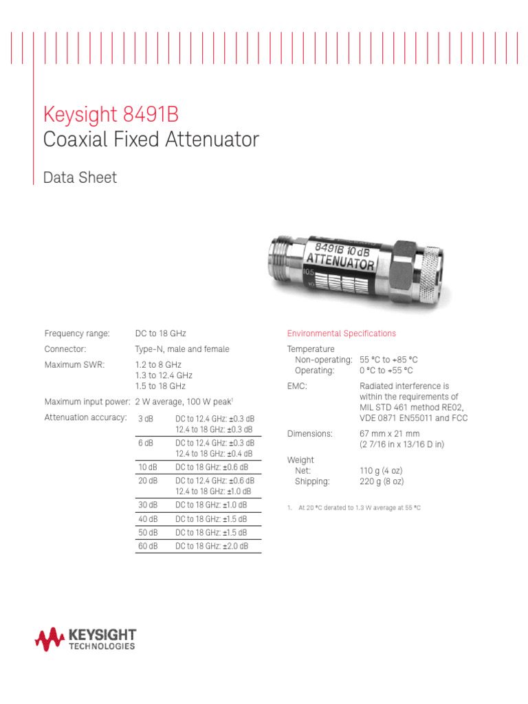 8491B - Keysight-Agilent - HP - Data Sheet - 5990-3453EN | PDF ...